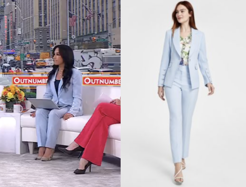 Outnumbered: October 2025 Emily Compagno’s Light Blue Blazer and Pant ...