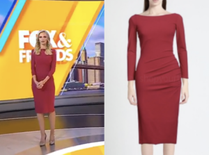 Fox and Friends: November 2025 Carley Shimkus’s Red Boatneck Sheath ...