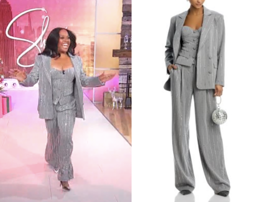 Sherri: December 2025 Sherri Shepherd's Grey Embellished Pinstripe ...