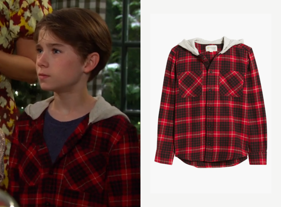 Days of Our Lives: December 2025 Thomas’s Plaid Hooded Shirt | Shop Your TV