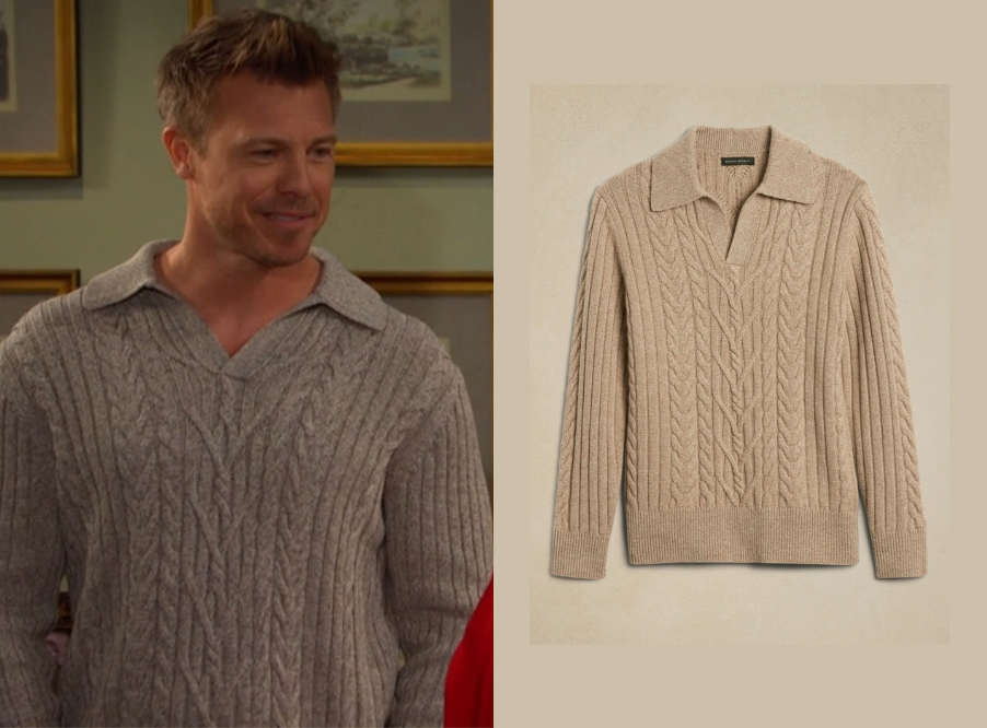 Days of Our Lives: December 2025 Jeremy’s Cable Knit Sweater | Shop Your TV